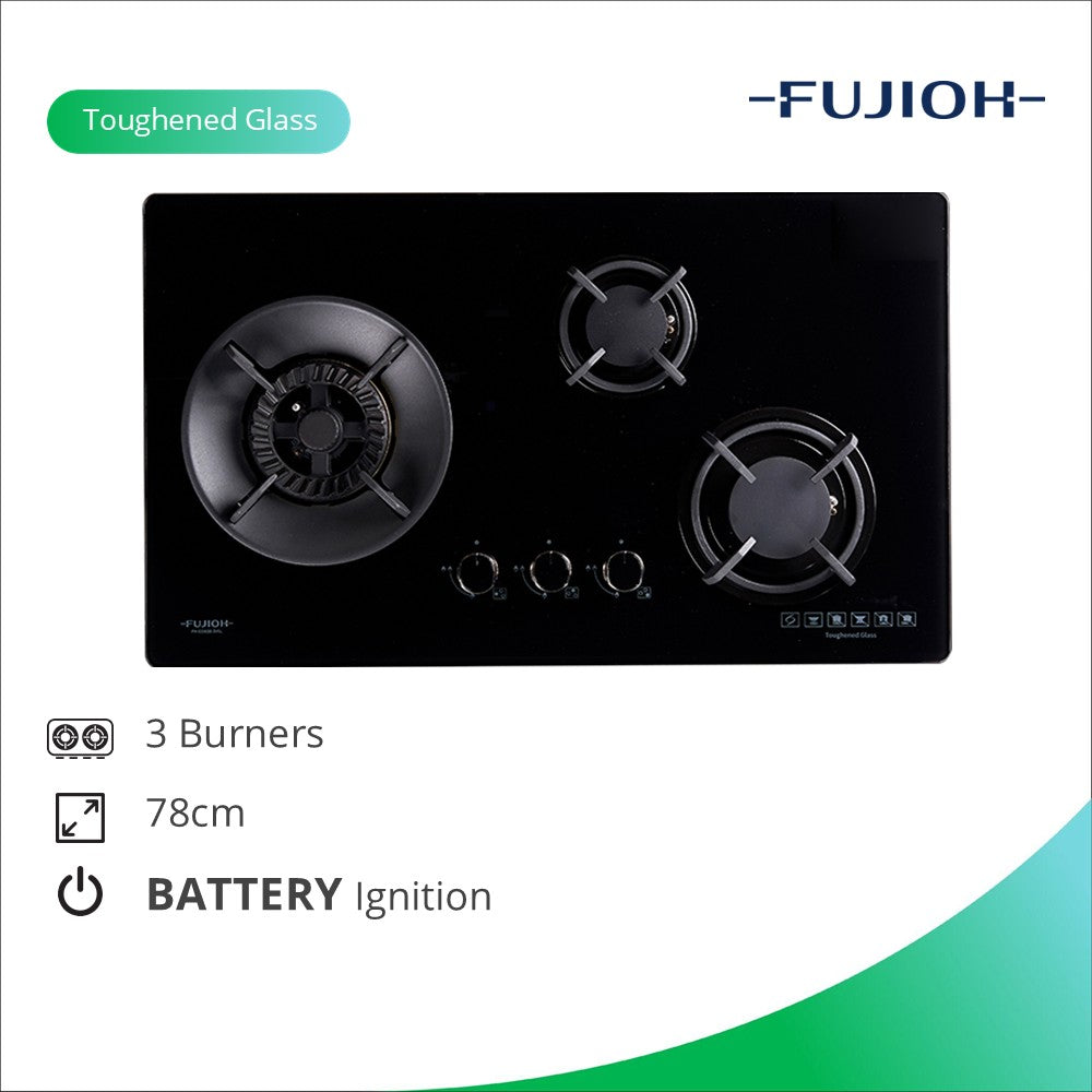 FH-GS5035 SVGL TG Gas Hob with 3 Different Burner Size — City Energy ...