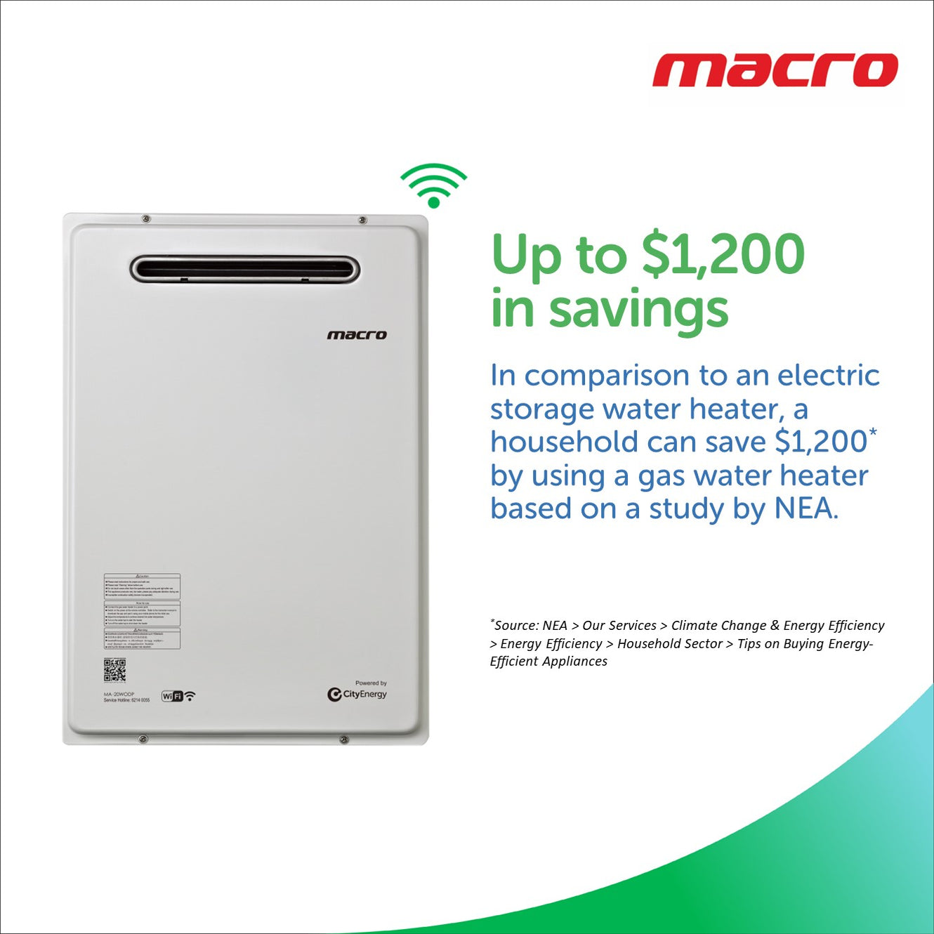 Buy Macro MA-20WODP Gas Water Heater in Singapore - City Energy Life ...
